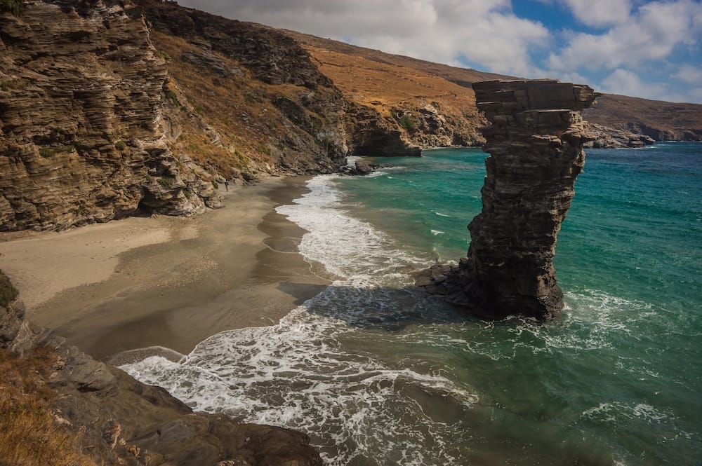 Beach weather in Andros, Greece in August